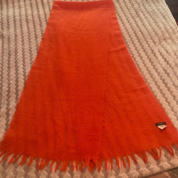 J. Crew | Accessories | J Crew Scarf Orange About 74 X 3 Acrylic Nylon ...